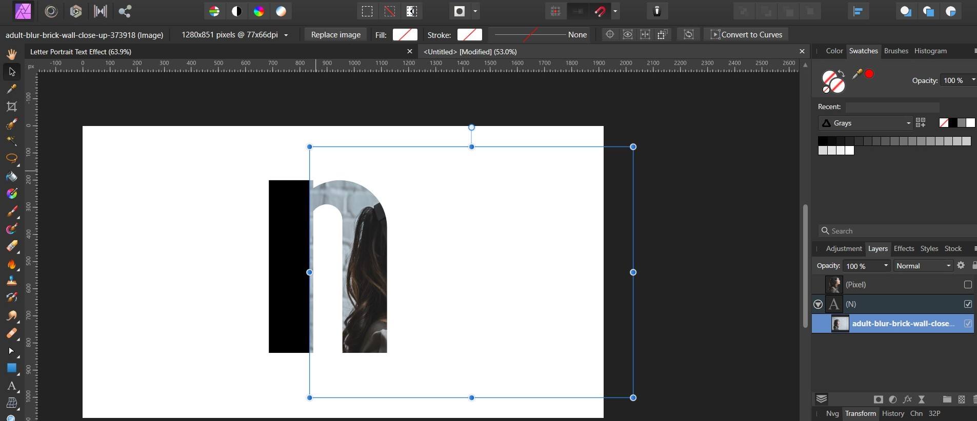 Create a Letter Portrait Text Effect in Affinity Photo - The Creative Hagja