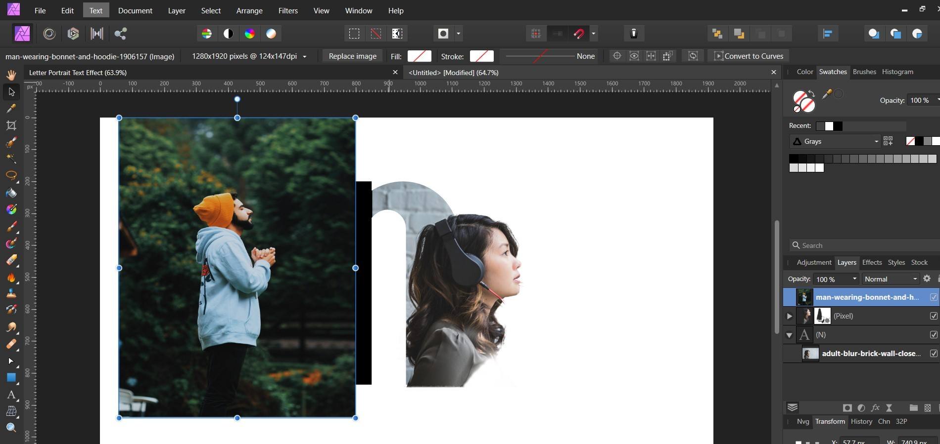 Create a Letter Portrait Text Effect in Affinity Photo - The Creative Hagja