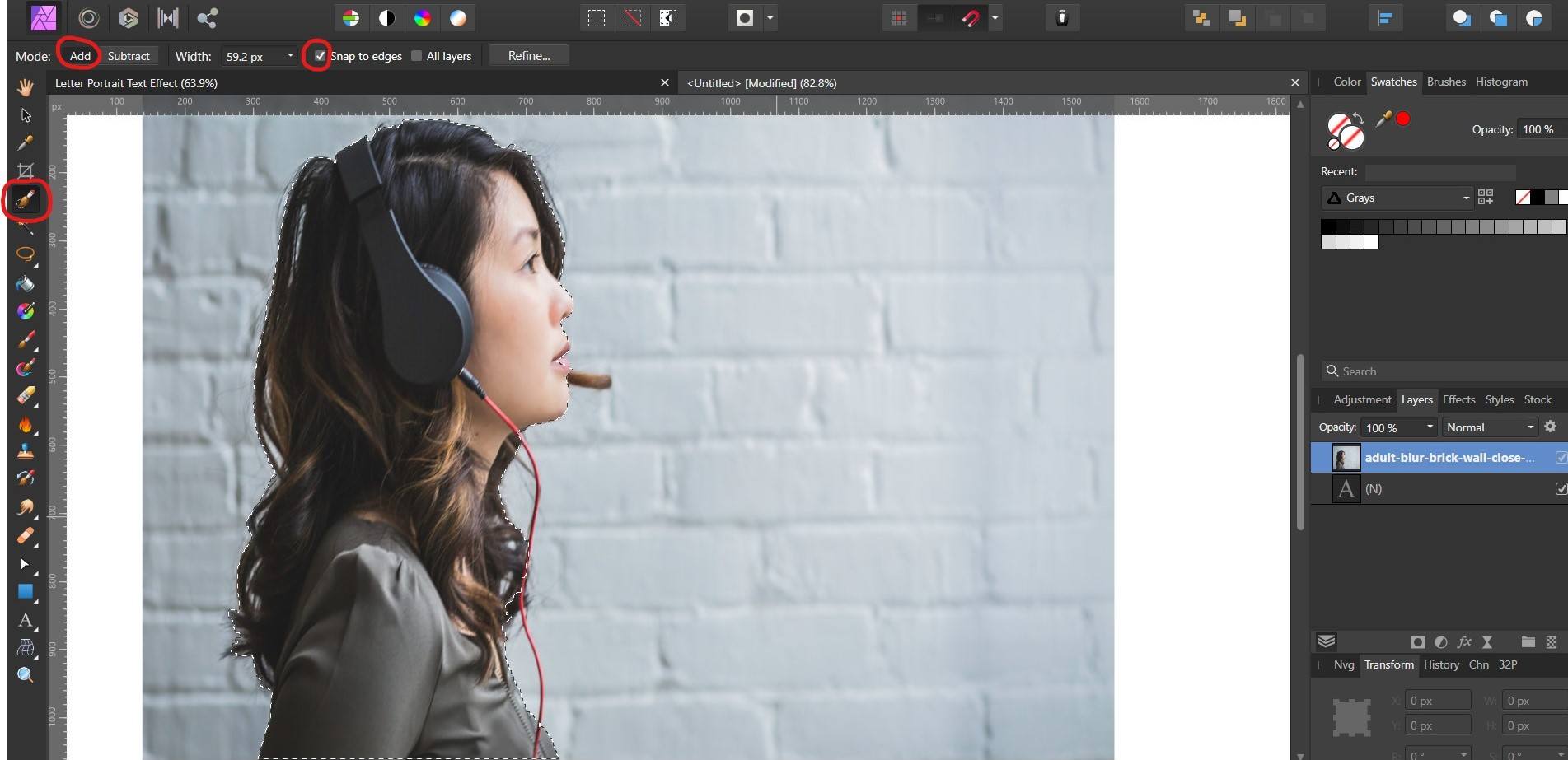 Create a Letter Portrait Text Effect in Affinity Photo - The Creative Hagja