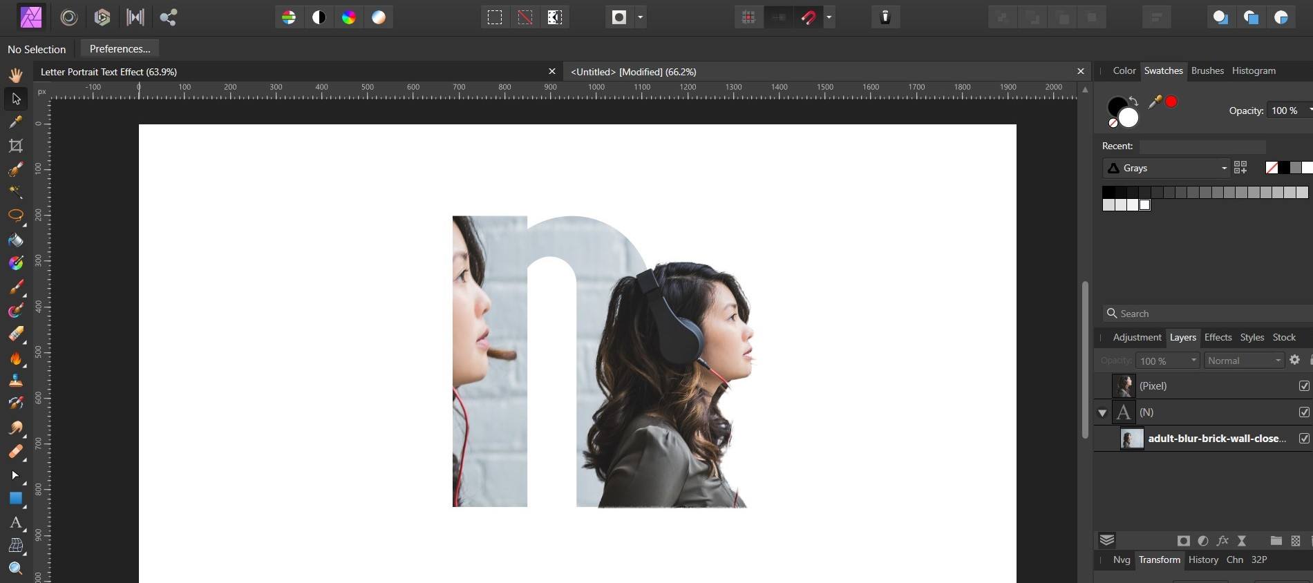 Create a Letter Portrait Text Effect in Affinity Photo - The Creative Hagja
