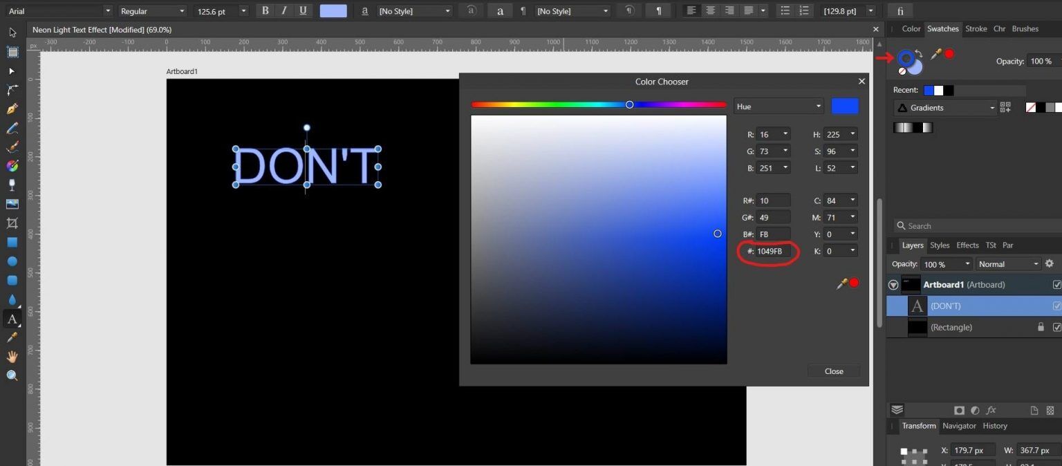 How to Create a Neon Text Effect in Affinity Designer - The Creative Hagja